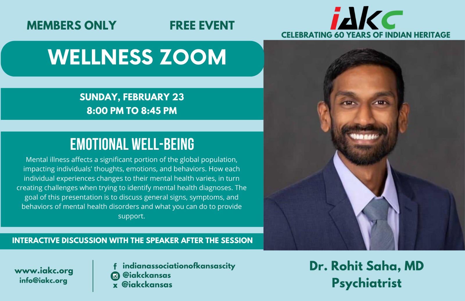 Wellness Zoom – Mental Well-Being - IAKC