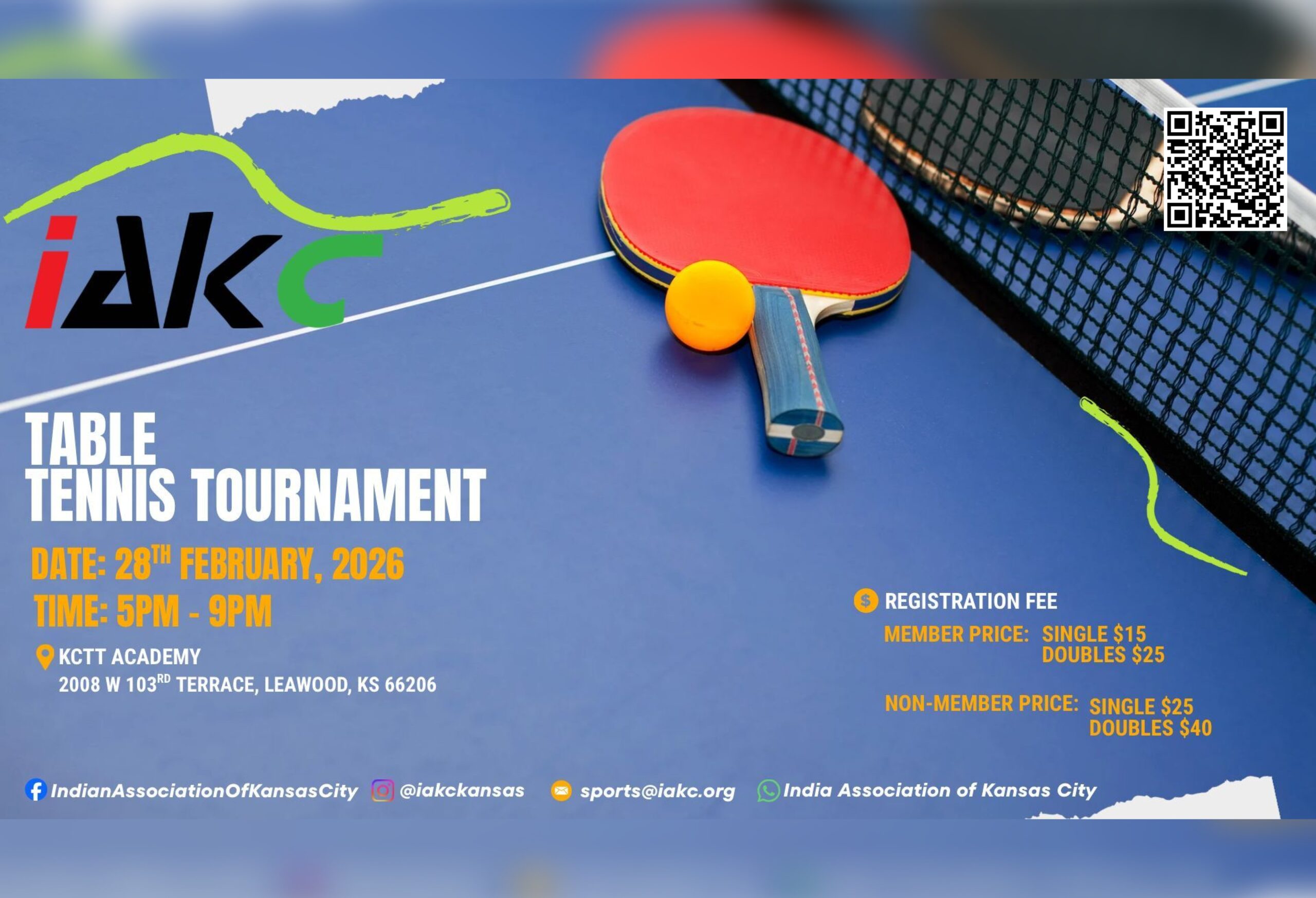 IAKC Table Tennis Tournament 2026 - IAKC